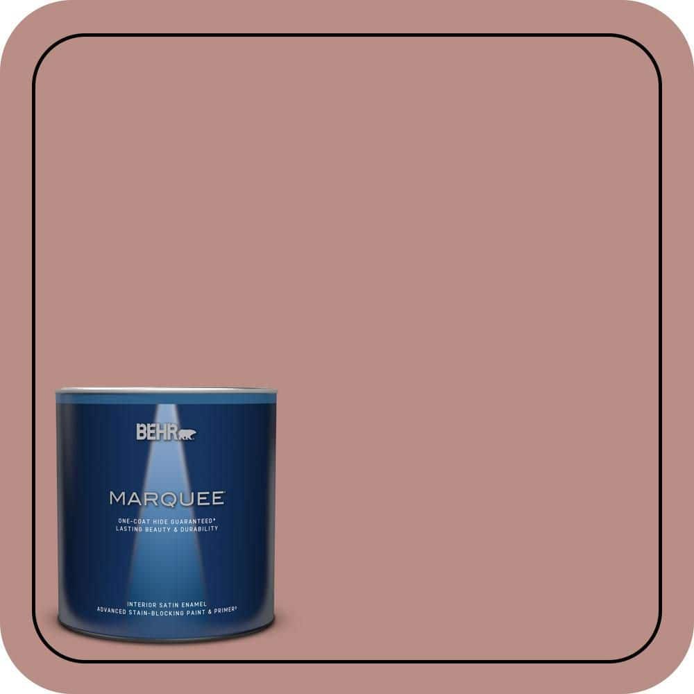 BEHR MARQUEE 1 qt. #170F-5 Brick Dust Satin Enamel Interior Paint ...