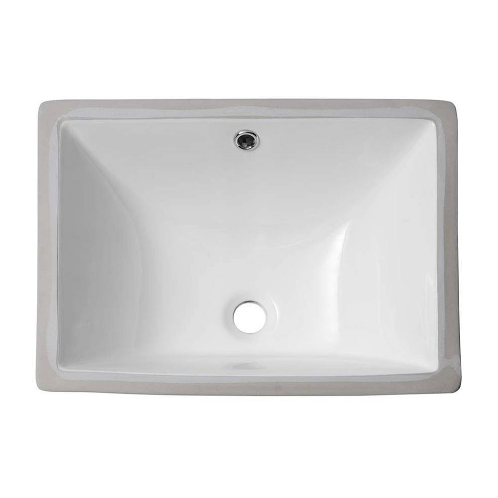 20 in . Ceramic Undermount Rectangular Bathroom Sink with Overflow in ...