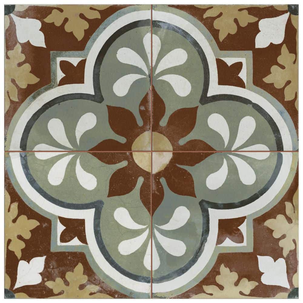 Merola Tile Kings Barna Born 4-2/5 in. x 4-2/5 in. Ceramic Floor and ...