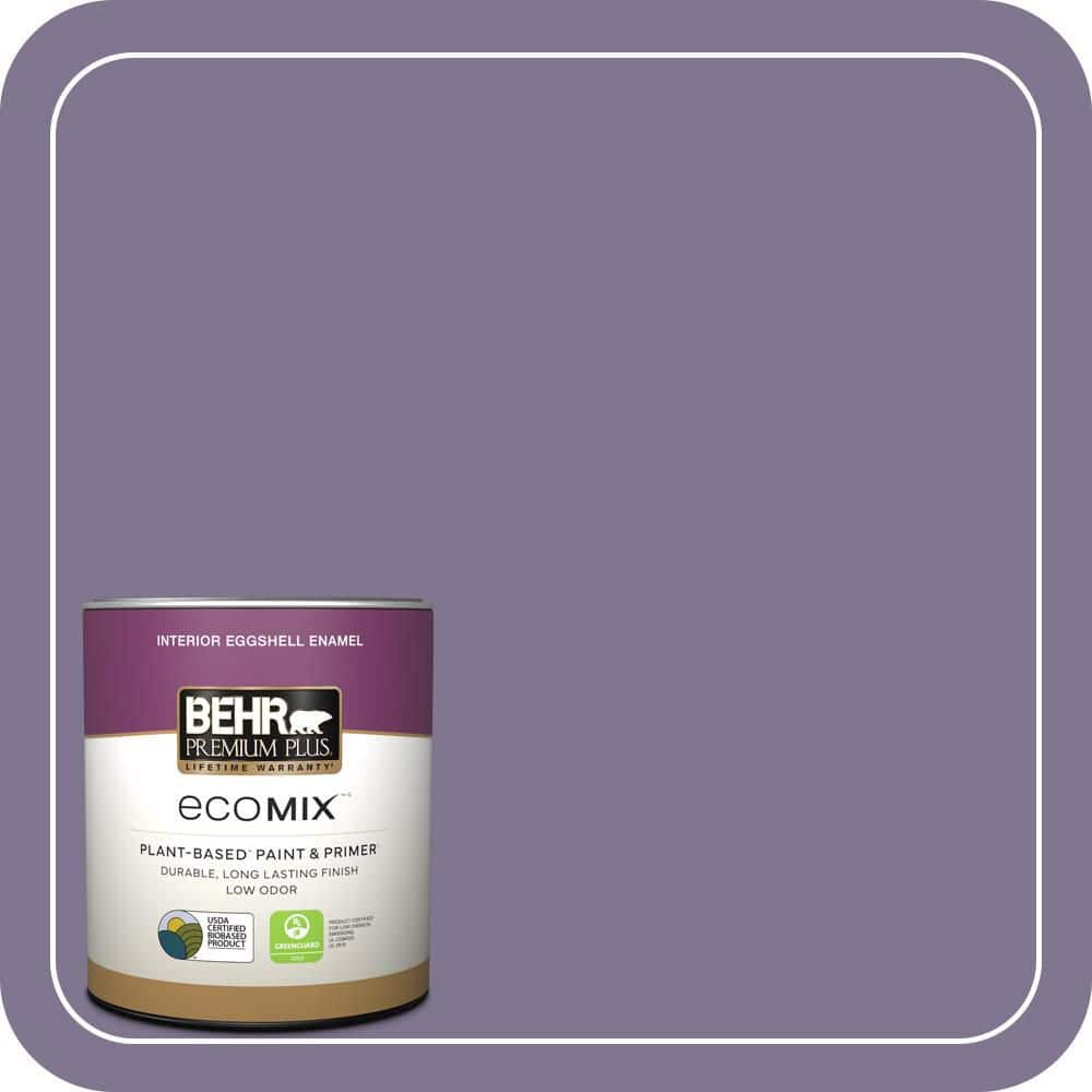 BEHR PREMIUM PLUS 1 qt. #650F-5 Purple Statice Eggshell Enamel EcoMix ...