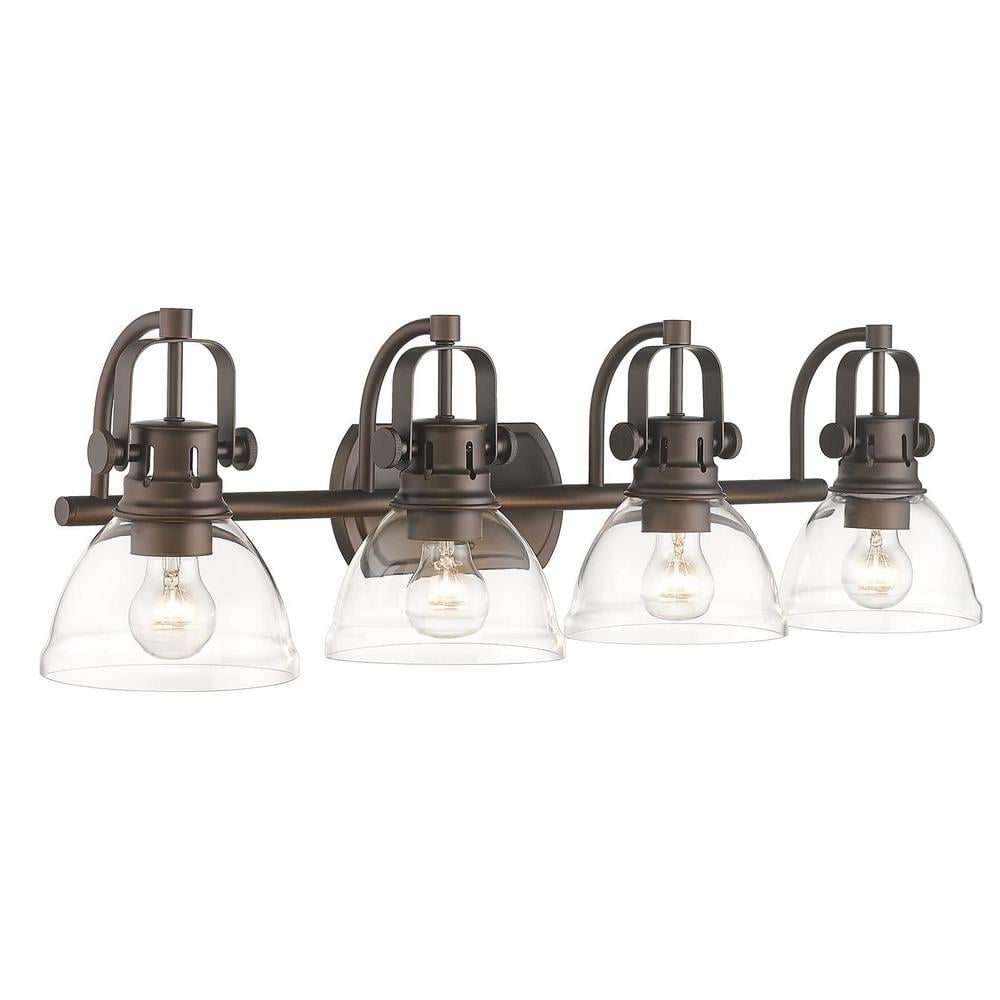 JAZAVA Farmhouse Vintage Bath Light 31.3 in. 4-Light Oil Rubbed Bronze ...