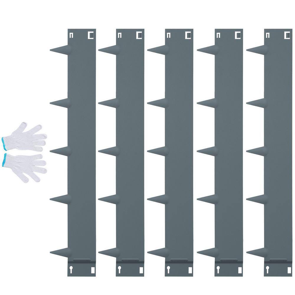 ATENGNES 39 in. L x 5 in. W Gray Steel Strips 5-Pack Landscape Edging ...