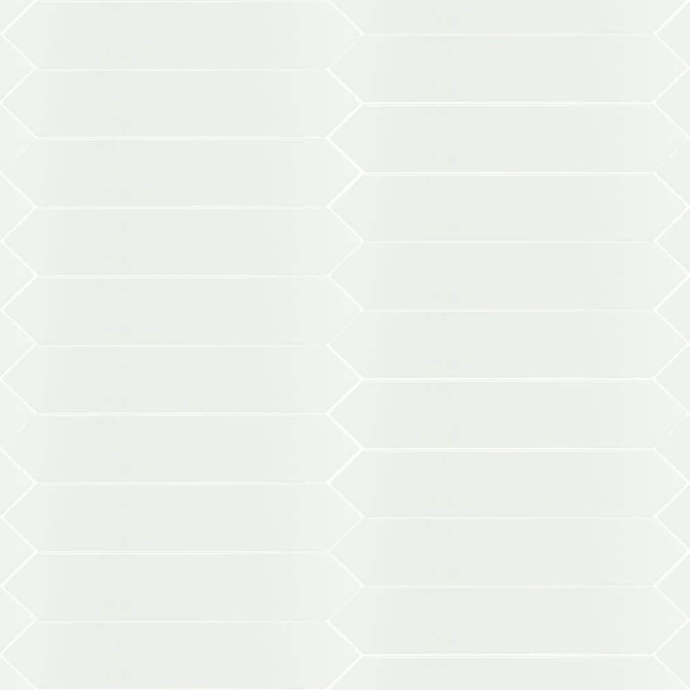 MSI White Tapered Picket 2.5 in. x 13 in. Glossy Ceramic Wall Tile (0. ...