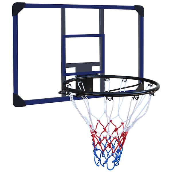 Huluwat Blue 35 in. L x 24 in. W Wall-Mounted Basketball Panel with Rim ...