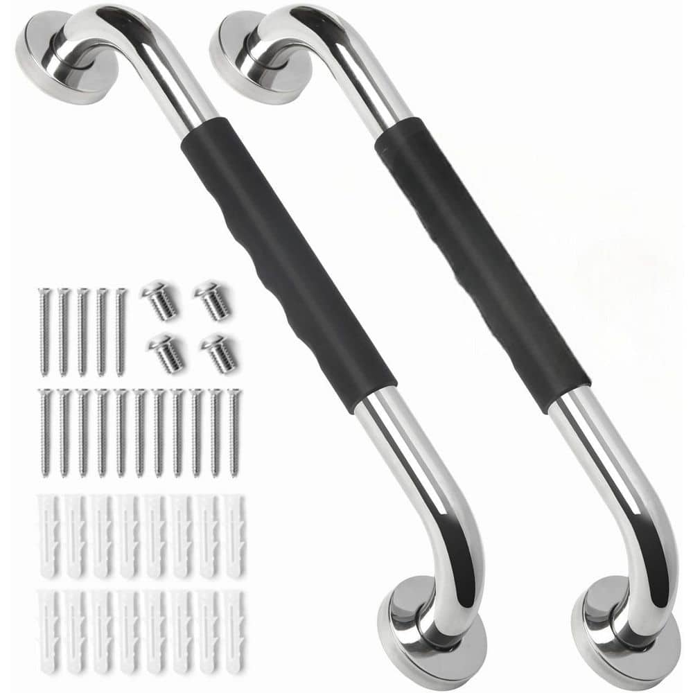 Lukvuzo 2-Pack 16 in. Anti-Slip Bathroom Handicap Shower Grab Bars for ...
