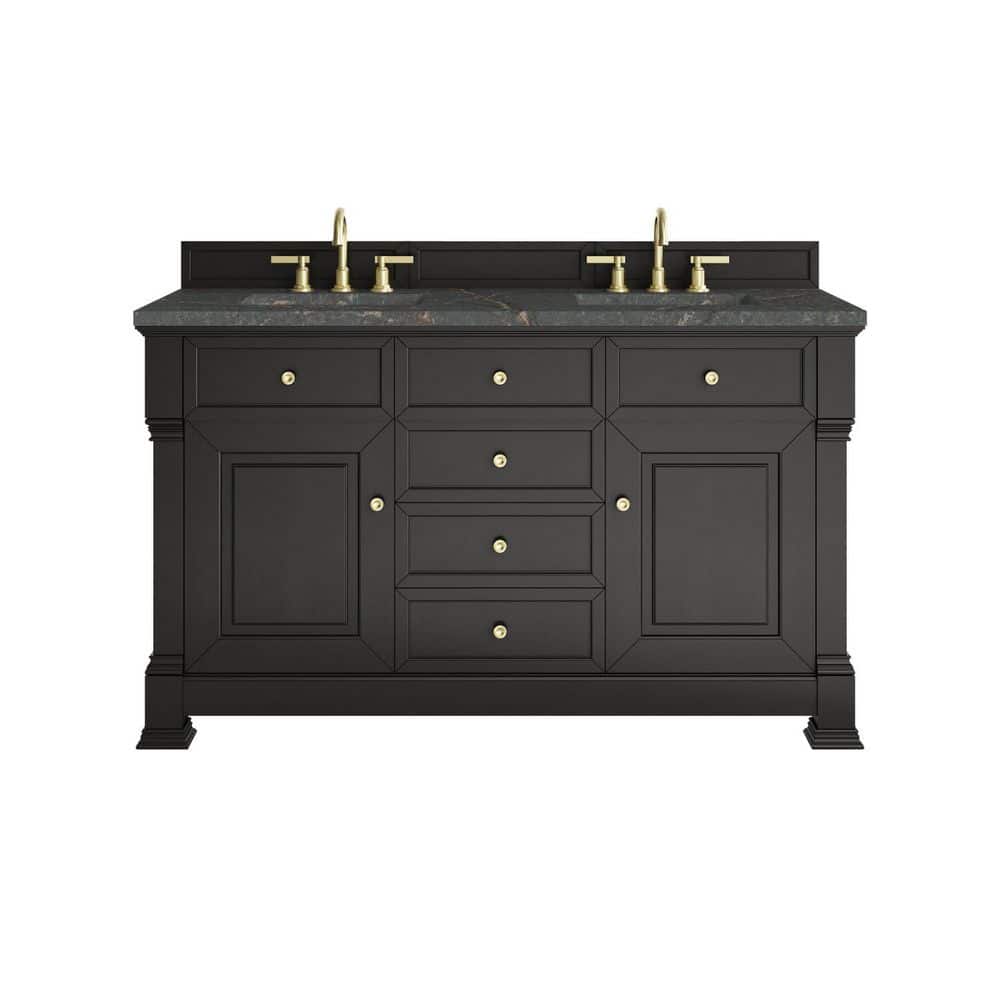 James Martin Vanities Brookfield 60.0 in. Double Bath Vanity in Black ...