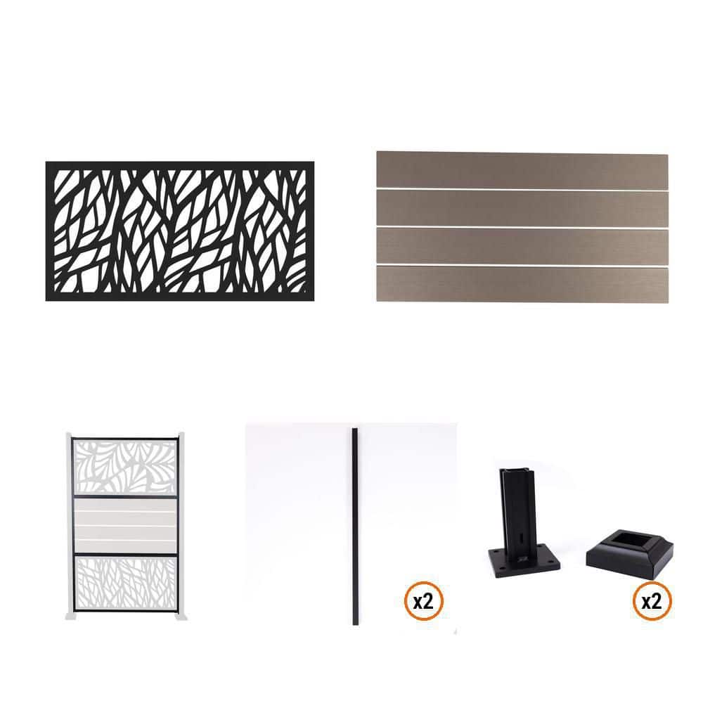 Deckorators Privacy Screen Kit with Wildwood Insert and Gray Boards for ...