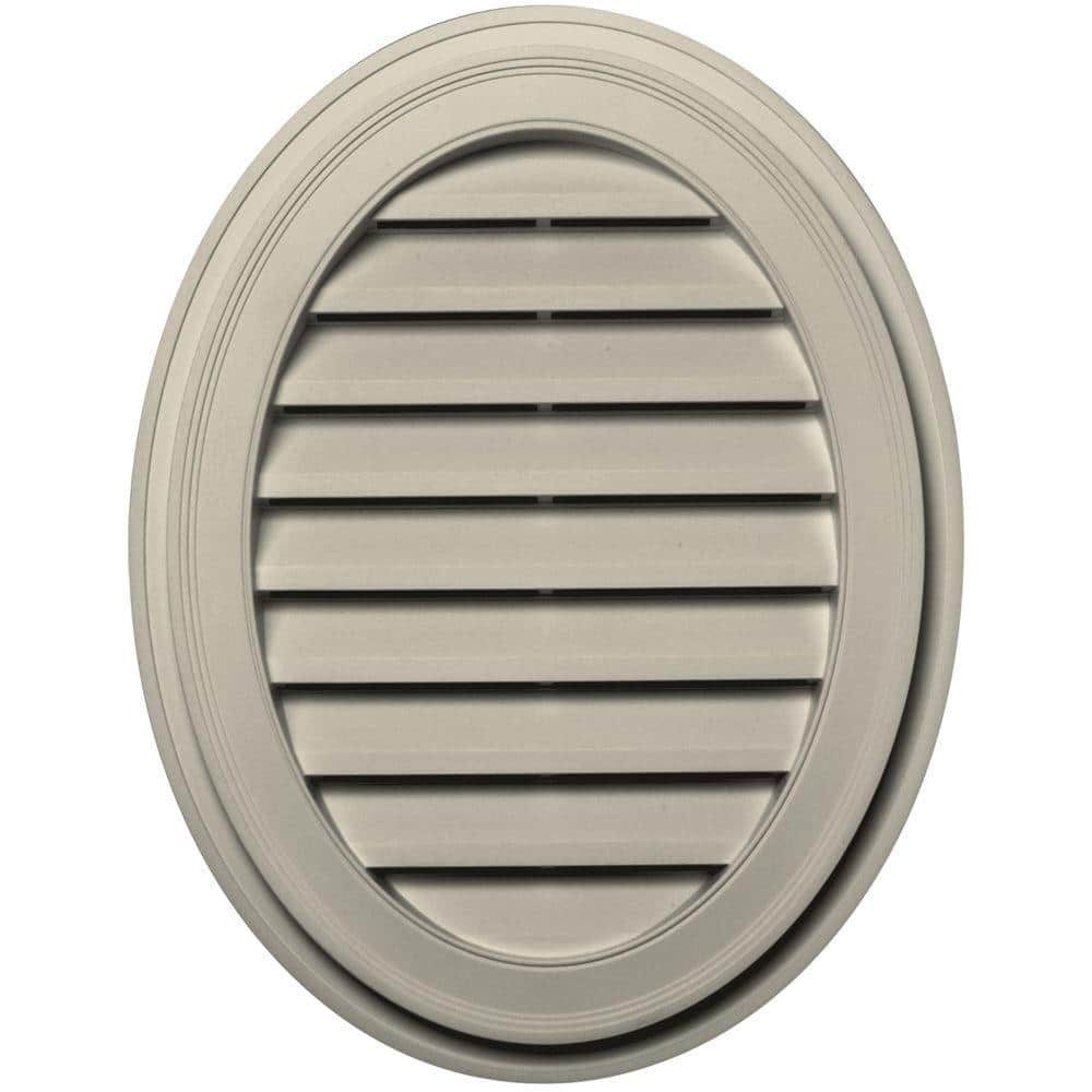 Builders Edge 21 in. x 27 in. Oval Beige/Bisque Plastic Built-in Screen ...