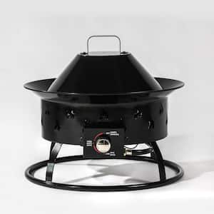 Flame King 24 in. Outdoor Propane Portable Gas Black Fire Pit with ...