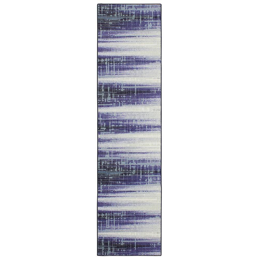 Mohawk Home Kaven Navy 2 ft. 6 in. x 8 ft. Abstract Runner Rug 124739 ...