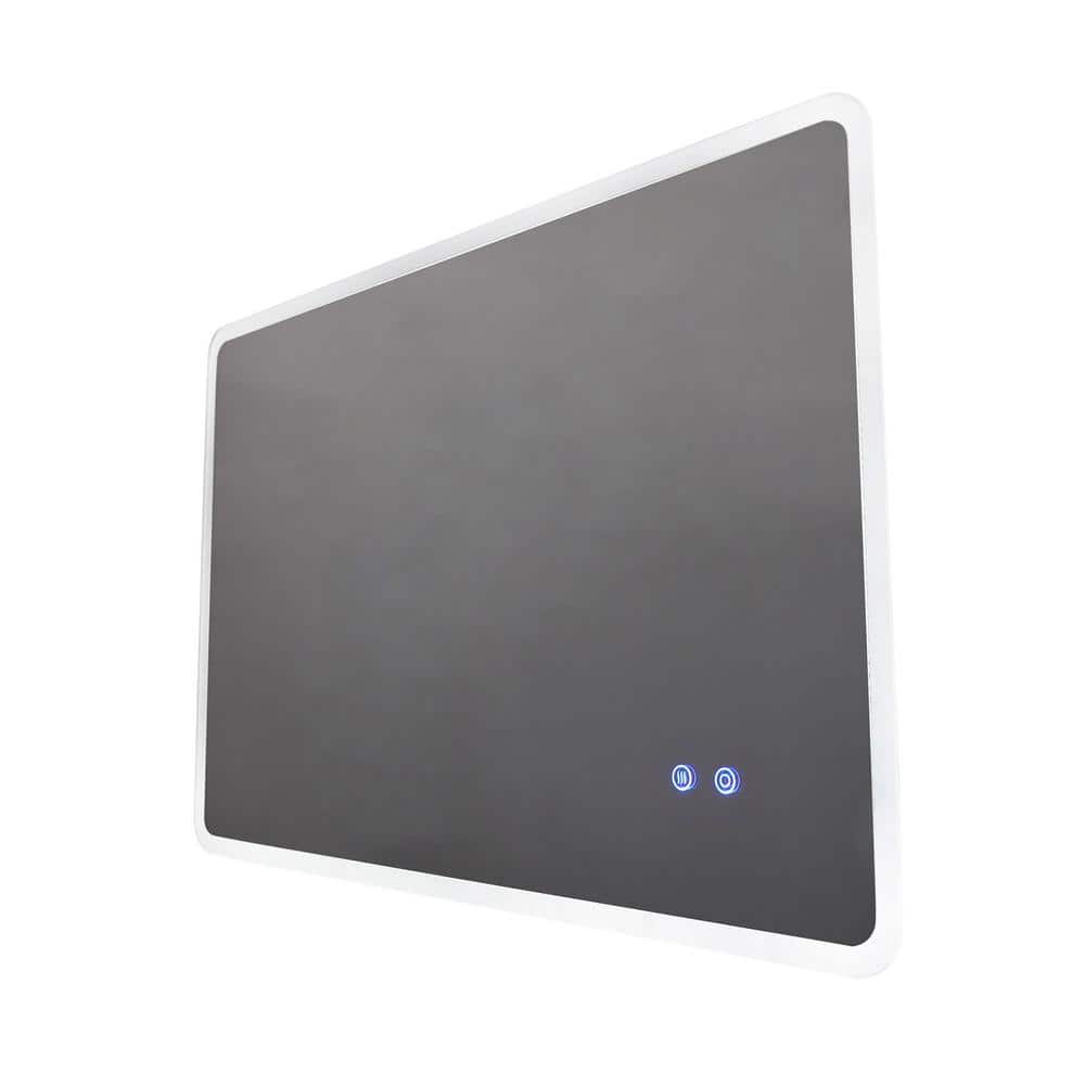 Boosicavelly 48 in. W x 32 in. H Rounded Rectangular Frameless Anti-Fog ...