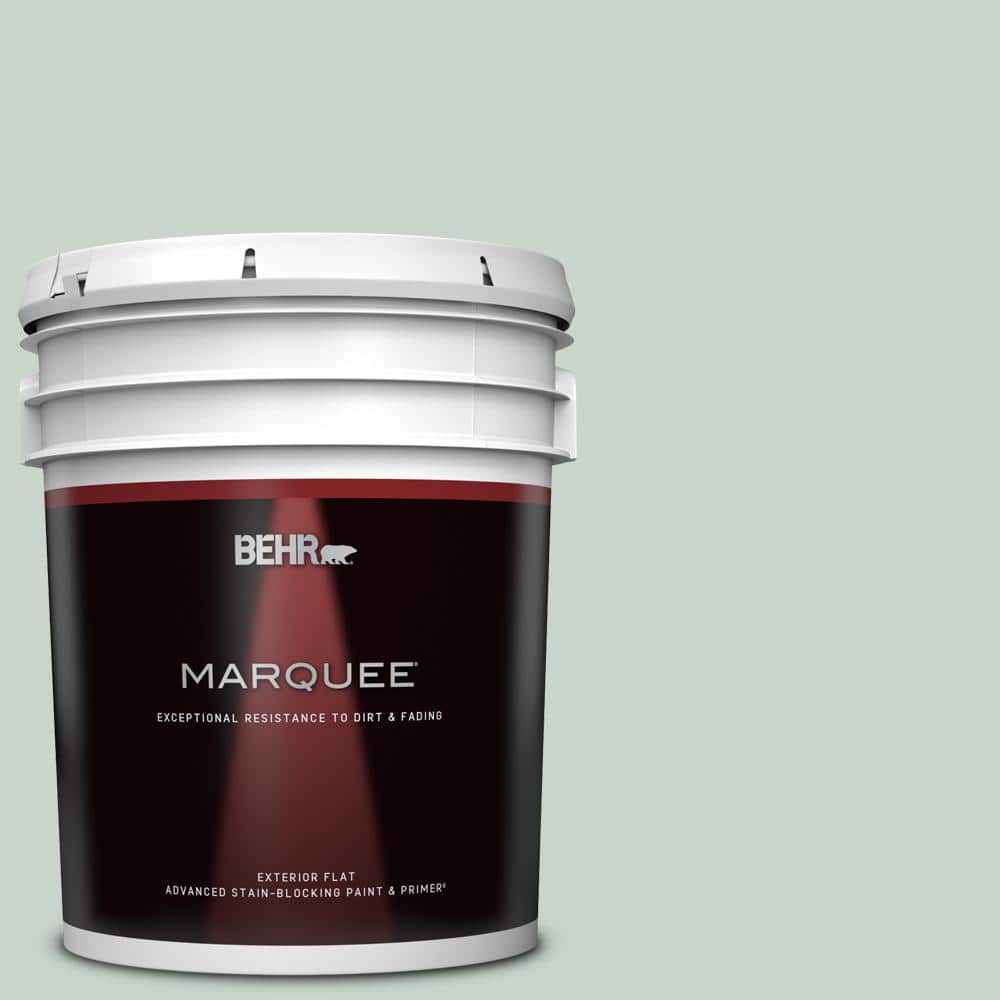 BEHR MARQUEE 5 gal. #460E-2 Valley Mist Flat Exterior Paint & Primer ...
