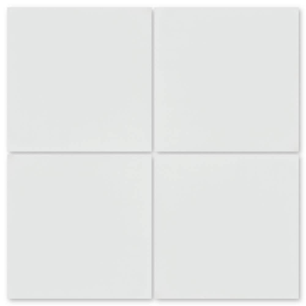 Villa Lagoon Tile Solid Square White 8 in. x 8 in. Cement Handmade Tile ...