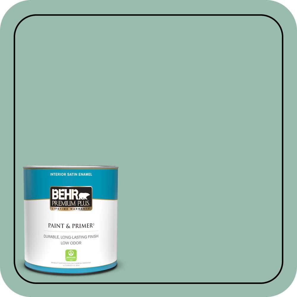 BEHR PREMIUM PLUS 1 qt. #M430-4 Sunstone Satin Enamel Low Odor Interior ...