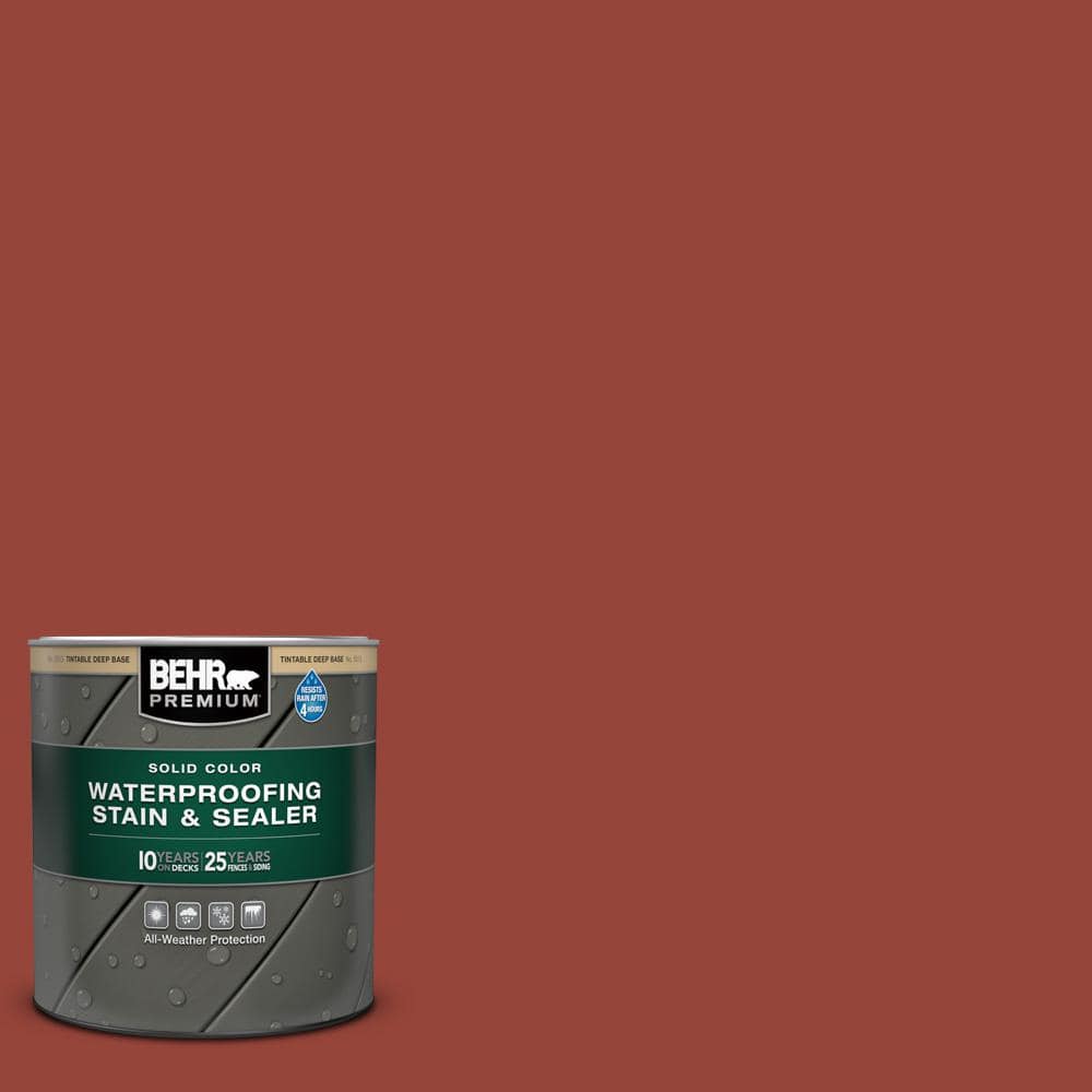 BEHR PREMIUM 1 qt. #PPU2-17 Morocco Red Solid Color Waterproofing ...