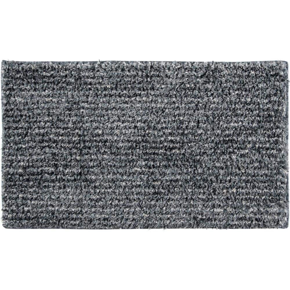 NATCO HOME 20 in. x 34 in. Light Blue Heathered Solid Rectangle Bath ...