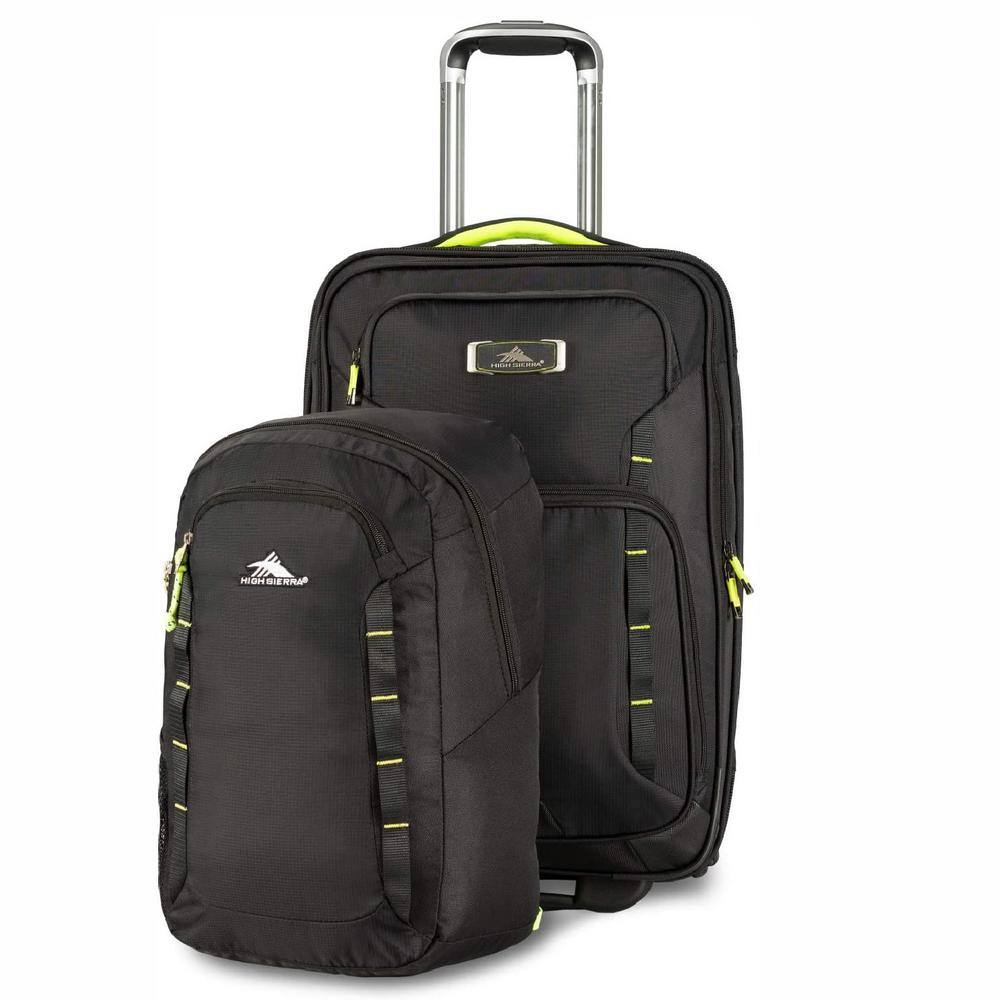Black Wheeled Carry on Bundle with 9 in. Rolling Duffle and Backpack ...