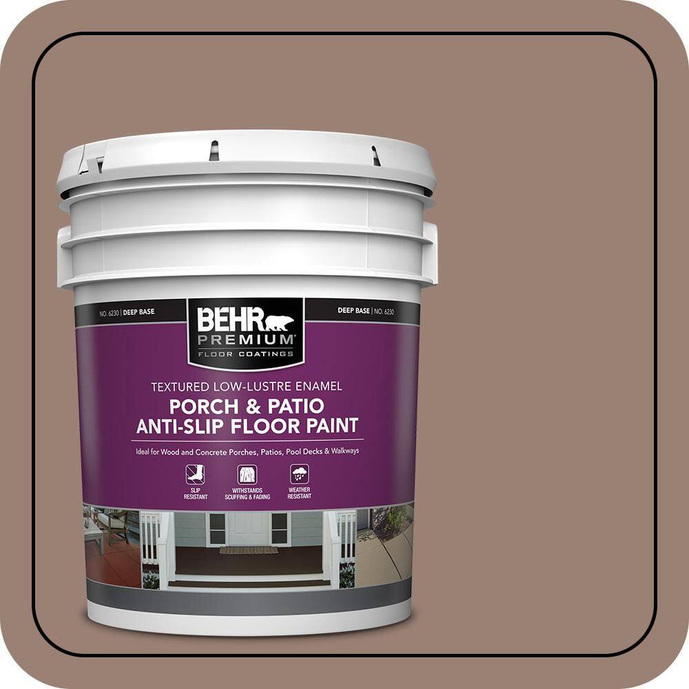 BEHR PREMIUM 5 gal. #N190-5 Frontier Brown Textured Low-Lustre Enamel ...