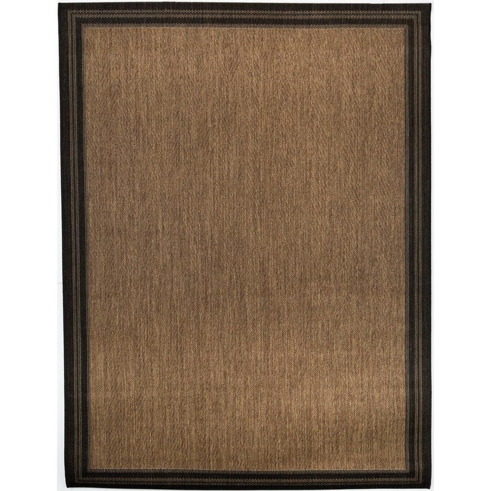 Hampton Bay Border Black Brown 5 ft. x 7 ft. Indoor/Outdoor Patio Area ...