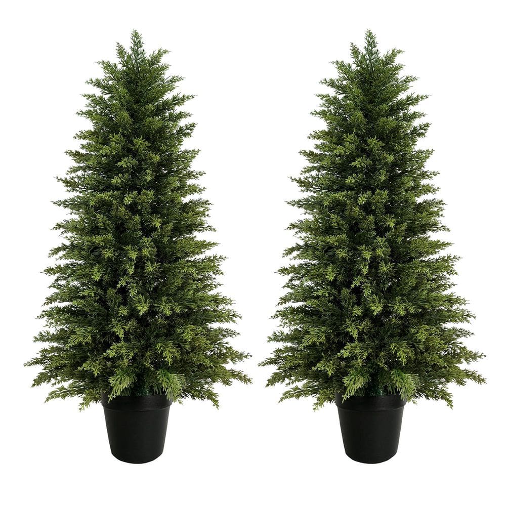 Vitalismo 4ft Artificial Cypress Trees in Pot Faux Cedar Trees Fake ...