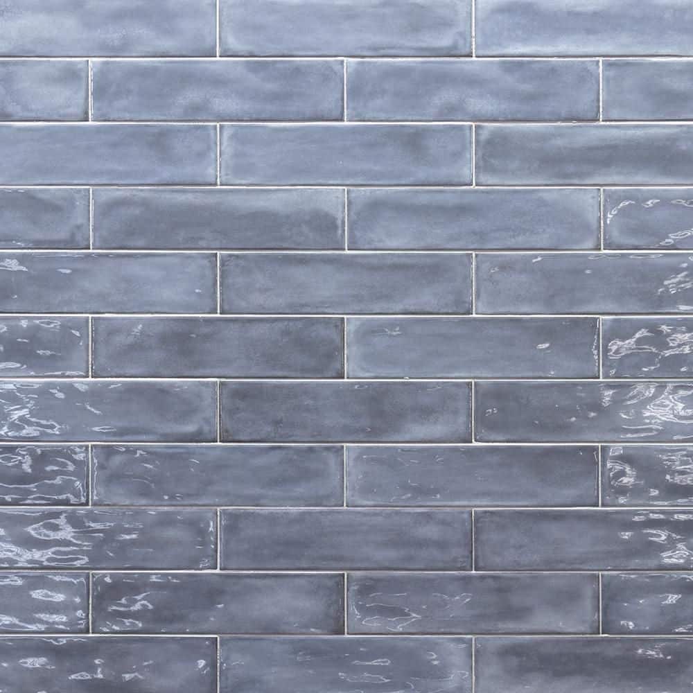 Jeffrey Court Rustico Blue 3 in. x 12 in. Glossy Ceramic Rectangular ...