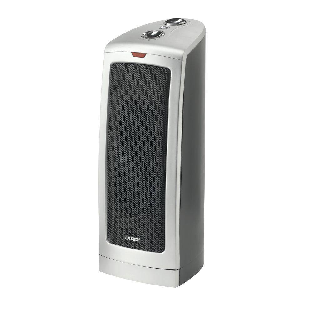 Lasko 16.5 in. 1500-Watt Electric Portable Oscillating Tower Heater ...