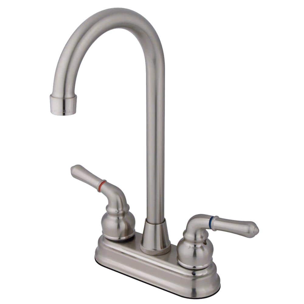 Kingston Brass Magellan 2-Handle Deck Mount Gooseneck Bar Prep Faucets ...
