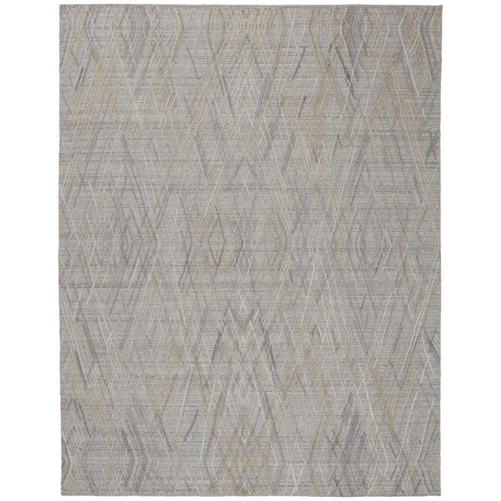 HomeRoots 5 ft. x 8 ft. Gray and Ivory Abstract Area Rug 2000513536 ...