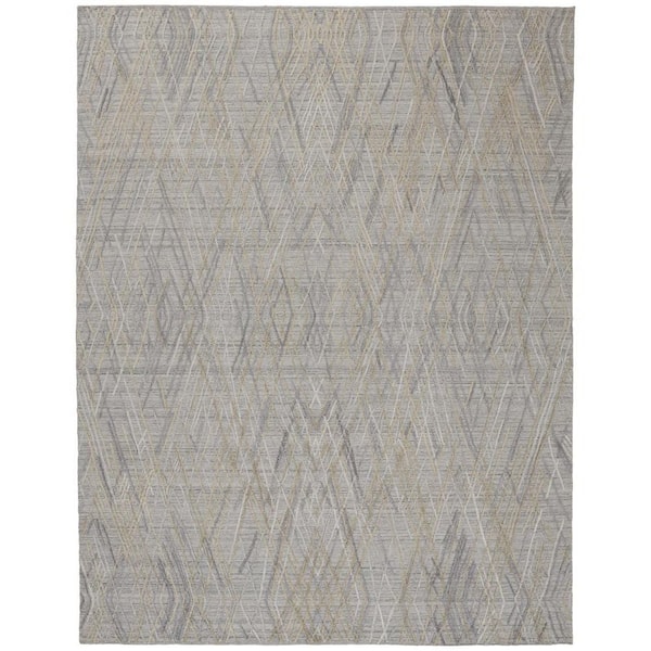 HomeRoots 5 ft. x 8 ft. Gray and Ivory Abstract Area Rug 2000513536 ...