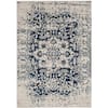SAFAVIEH Madison Cream/Navy 4 ft. x 6 ft. Distressed Border Area Rug ...