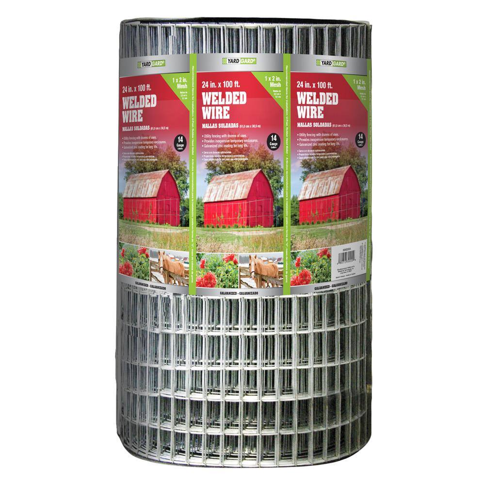 YARDGARD 2 ft. x 100 ft. 14-Gauge Galvanized Welded Wire 309222A - The ...