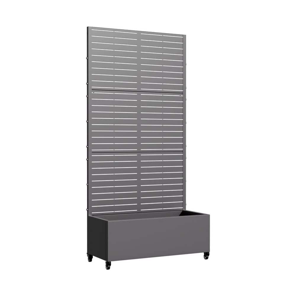 SpassWay 6 ft. H x 3 ft. W Metal Planter Box Privacy Screen Garden Bed ...