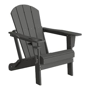 Boyel Living 5 Back Panel Fixed Outdoor Adirondack Chair in Gray with ...