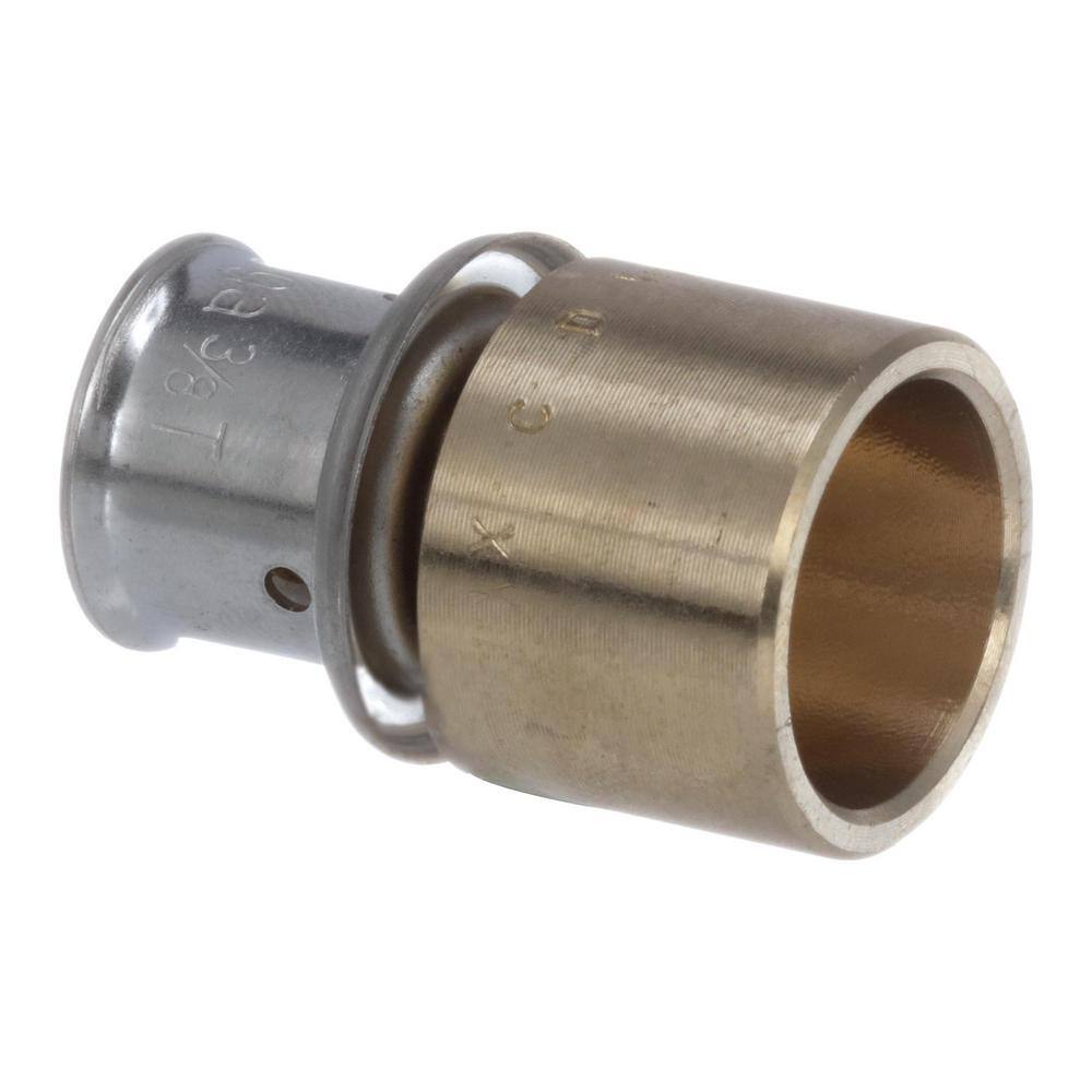 Viega PureFlow 3/8 in. Press x 1/2 in. Crimp Zero Lead Bronze Adapter (10-pack) 92006 - The Home ...