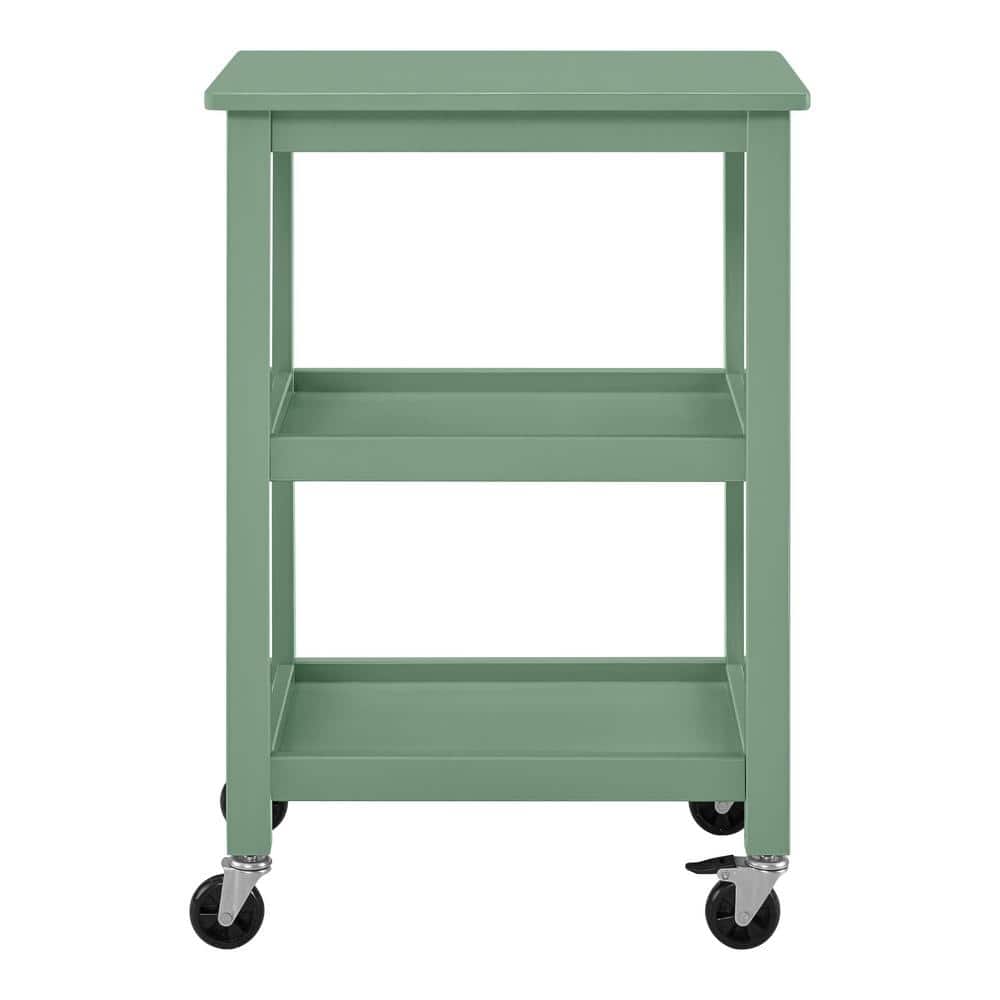 StyleWell Endive Green Multi-Purpose Wooden Rolling Kitchen or ...