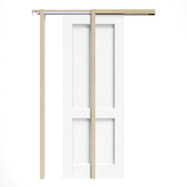 ARK DESIGN 28 in. x 80 in. 2-Panel White Primed Solid Core Door Slab ...