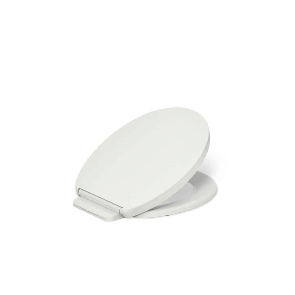 KOHLER Impro Ready Latch Quiet-Close Round- Front Toilet Seat in Dune ...