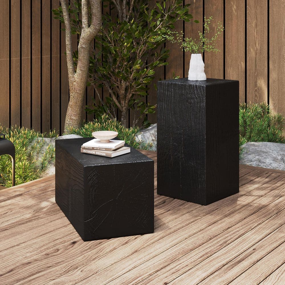 CHRISTOPHER KNIGHT HOME Axis Patio 27.75 in. Wood-Look Square-Column Fiberglass and Magnesium ...