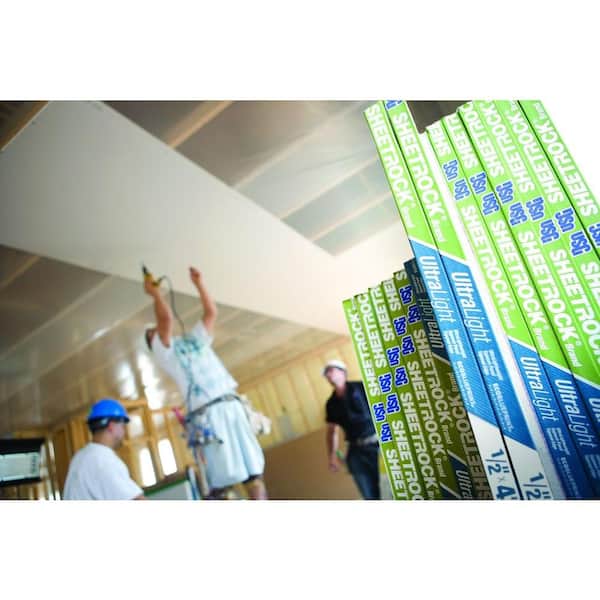 USG Sheetrock Brand 1/2 in. x 4 ft. x 8 ft. UltraLight Drywall ...