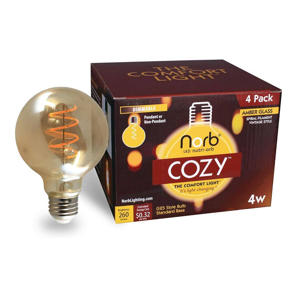 Elecwish NorbCOZY 4W Equivalence-relaxing G25 2200K Amber Spiral Cozy ...