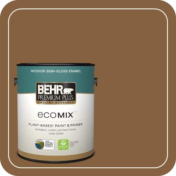 BEHR PREMIUM PLUS 1 gal. #PPU4-18 Spice Bazaar Semi-Gloss Enamel EcoMix ...