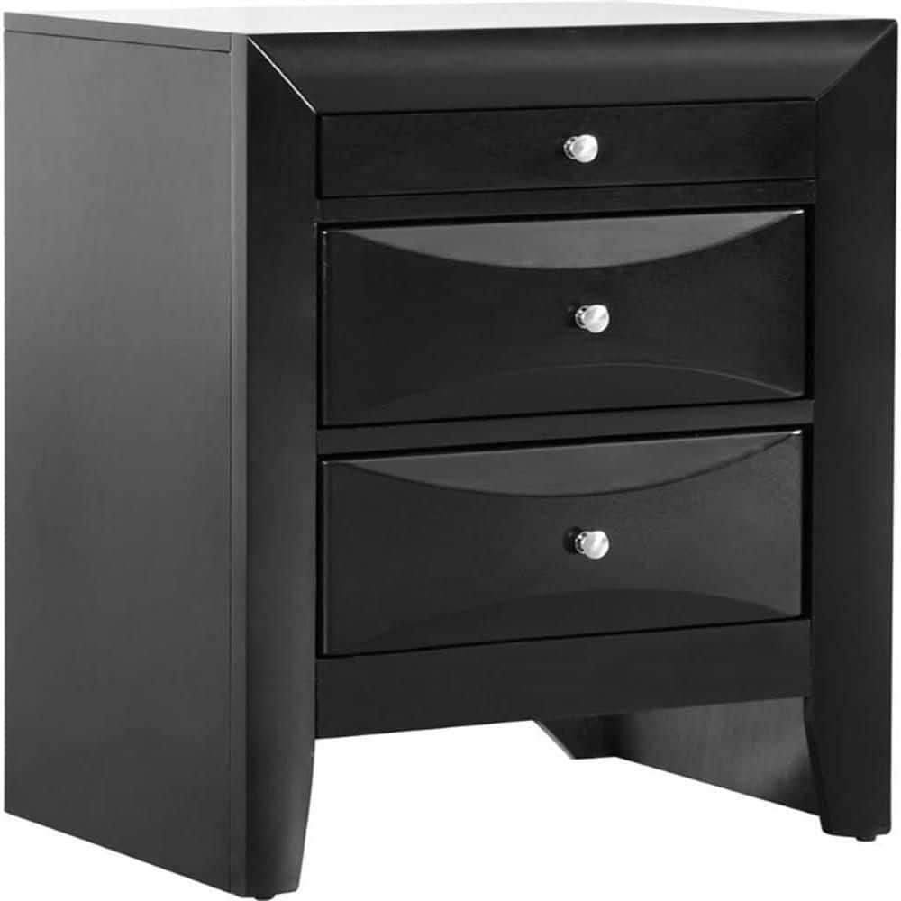 HOME IMPORTS EMPORIUM Black Finish, 3 Drawers Nightstand G1500-N-1230 ...