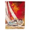Caroline's Treasures 11 in. x 15-1/2 in. Polyester Red Sailboat 2-Sided ...