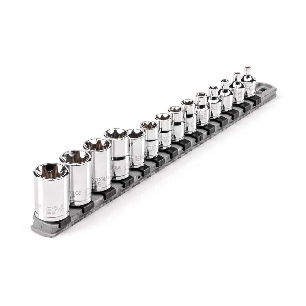 TEKTON 3/8,1/2 Inch Drive External Star Socket Set with Rail, 14-Piece ...