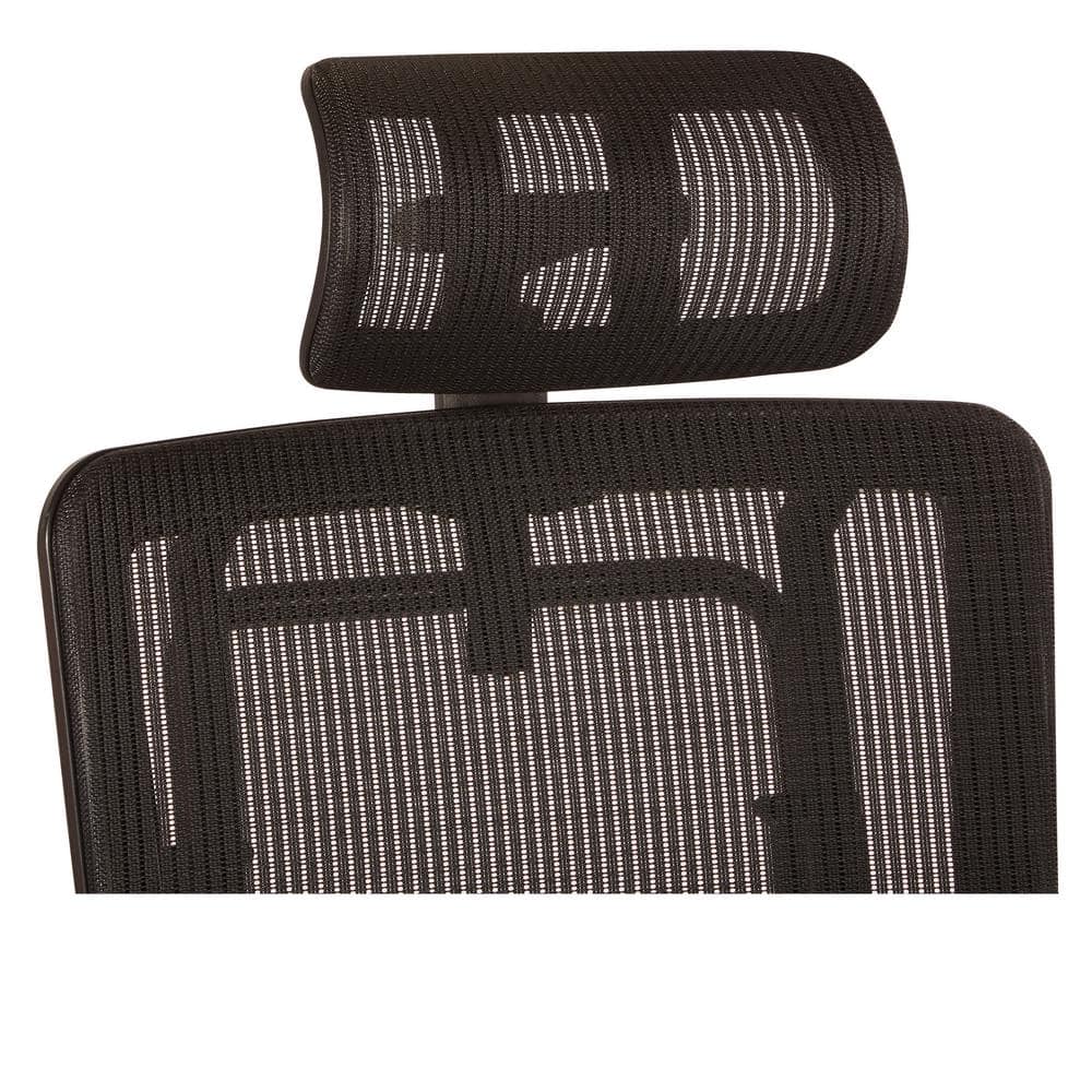 Office Star Products Breathable Vertical Black Headrest with Steel/Gray ...