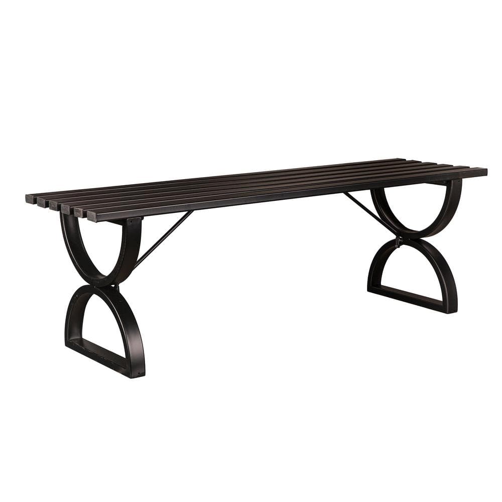 Evergreen Enterprises 46 in. Black Metal Backless Bench PHA345 - The ...