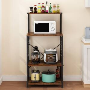 Winado Deep Brown 4-Shelf Metal 35.44 in. W Baker's Rack 302558810088 - The Home Depot