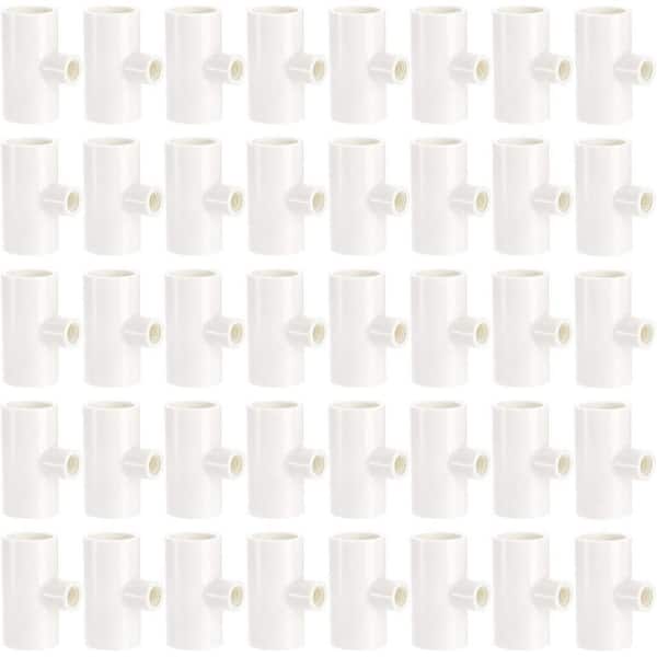 N/A 40 Pack PVC Tee Fittings for Automatic Poultry Waterers Threaded ...