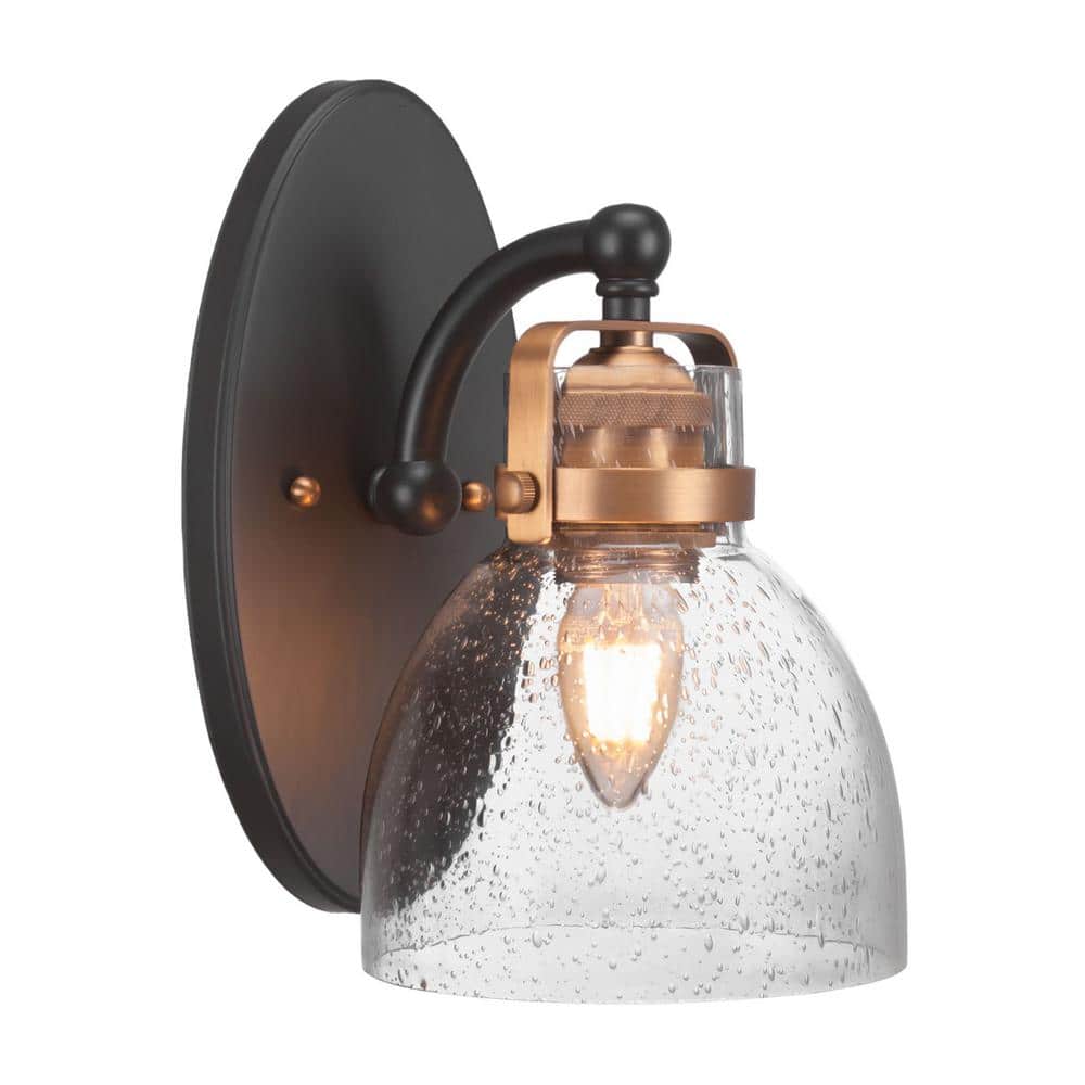 Decatur 1-Light Matte Black and Brass Wall Sconce 1R931MBBR4110 - The ...