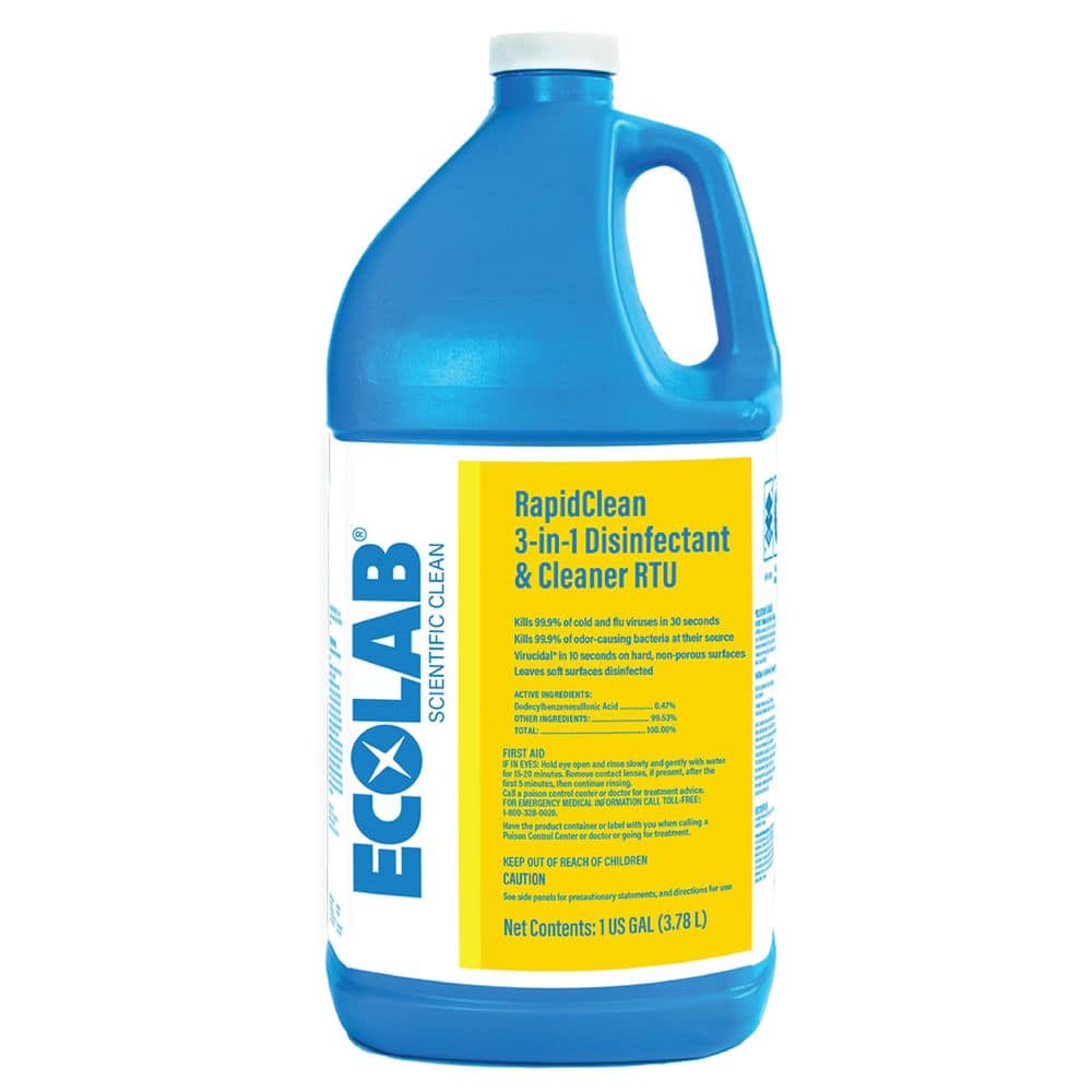 ECOLAB 1 Gal. RapidClean 3-in-1 Disinfecting All-Purpose Cleaner ...